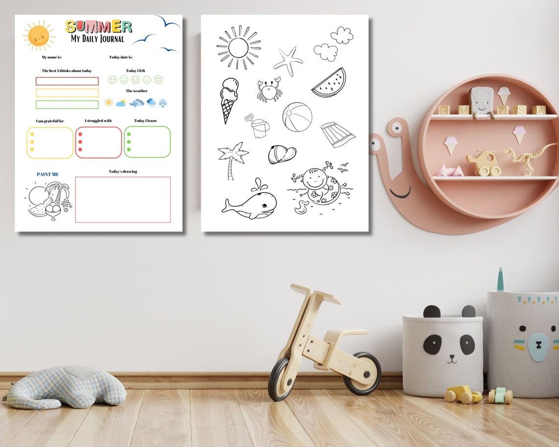 Kids Daily Journal Printable, Kids Diary Printable, Journal for Kids ...