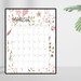 Watercolor Floral Minimalist 2024 Calendar, Printable Monthly Calendar ...
