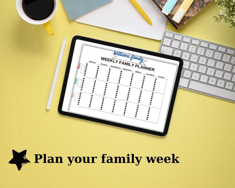 Family Weekly Planner Printable, Family Schedule, Family Organizer ...