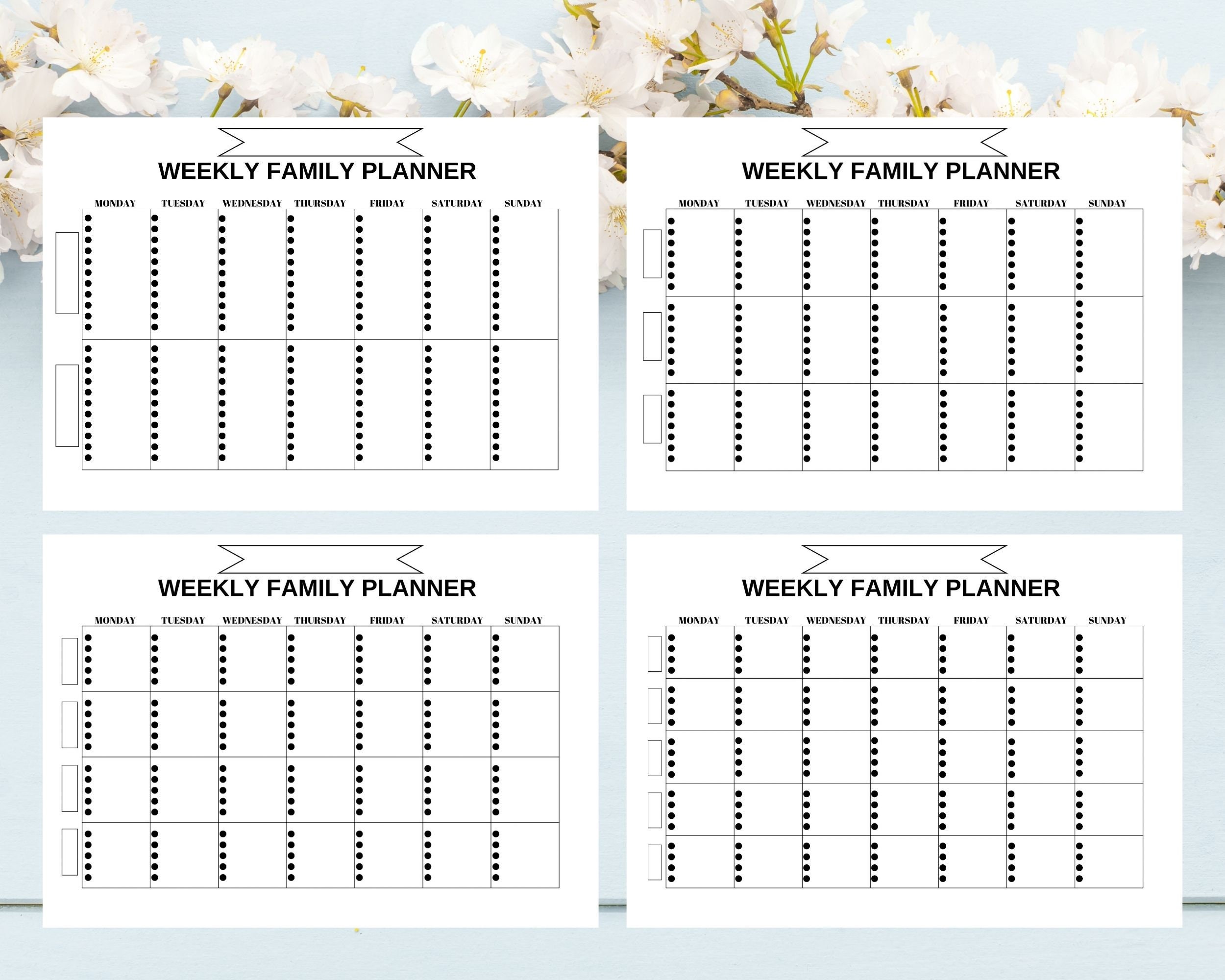 Family Weekly Planner Printable, Family Schedule, Family Organizer ...