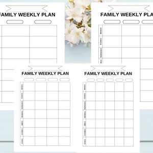 Family Weekly Planner Printable, Family Schedule, Family Organizer ...