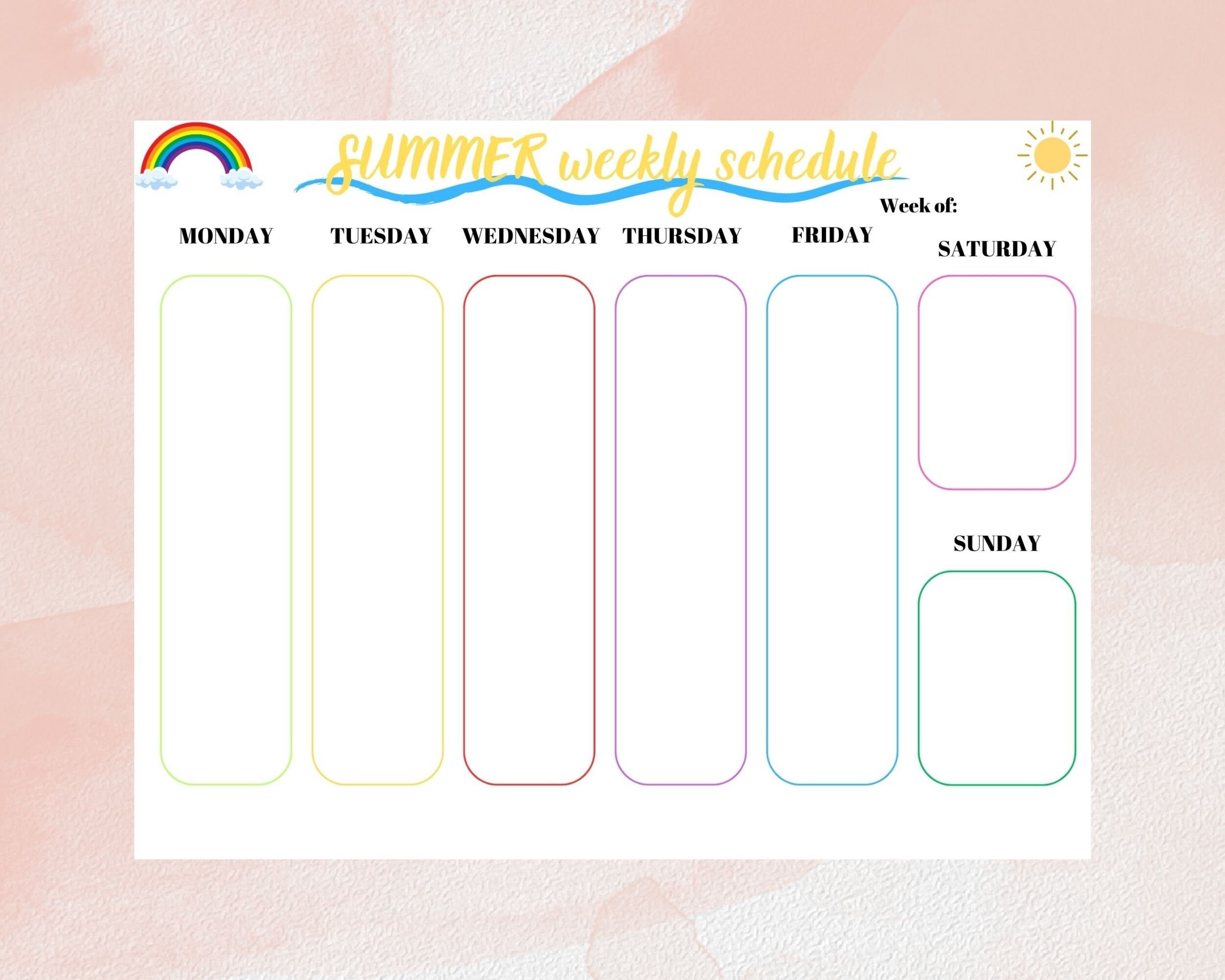 Printable Summer 2023 Planner Bundle,summer Calendar,summer Checklist ...