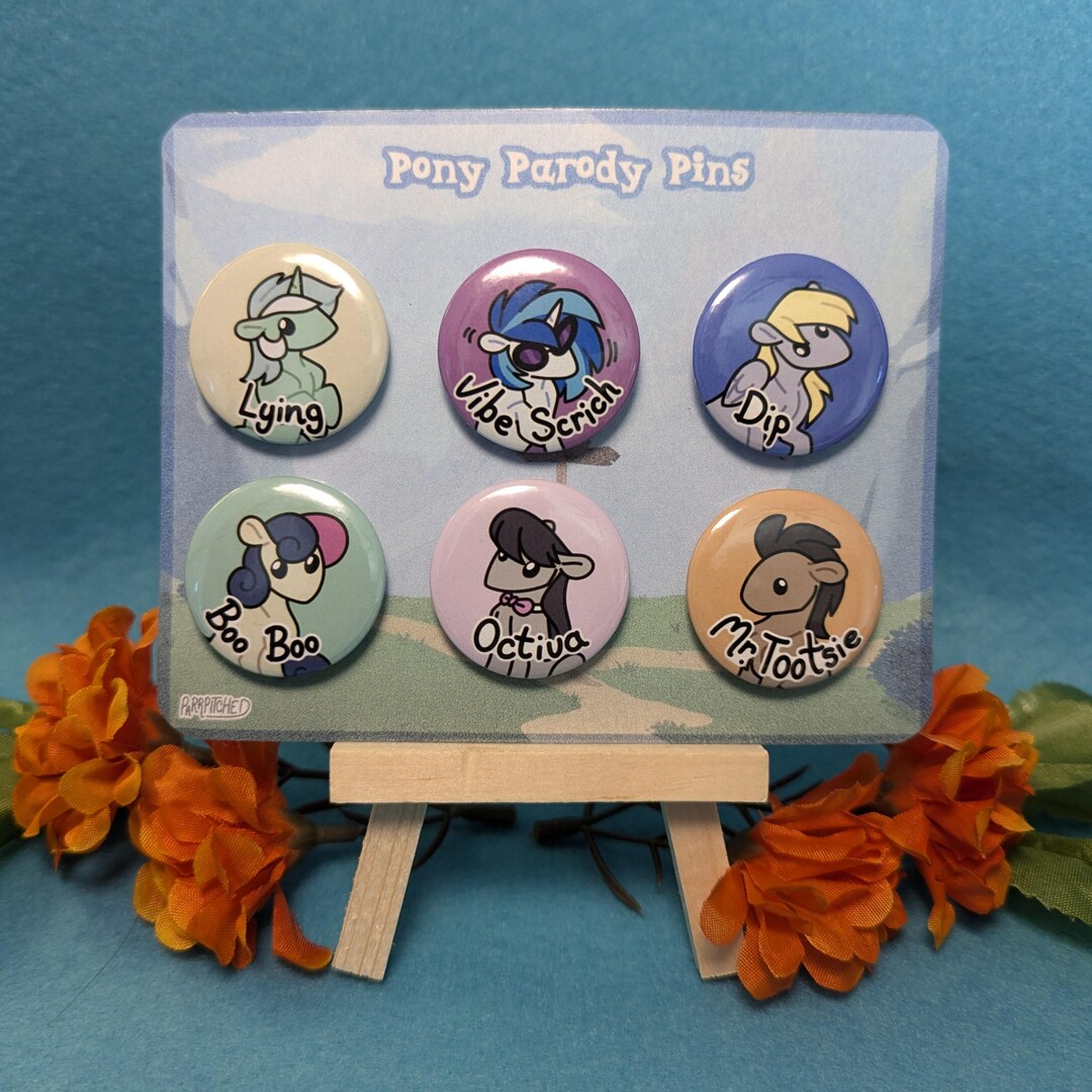 MLP Side Character Parody Pins or Magnets // Pony Pins // Button Pack ...