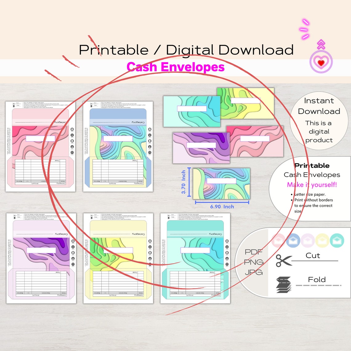 Cash Envelope Template With Cash Envelopes Tracker Cash Envelopes A6 ...