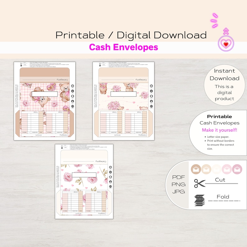Printable Cash Envelopes With Spending Transaction Tracker, Money ...