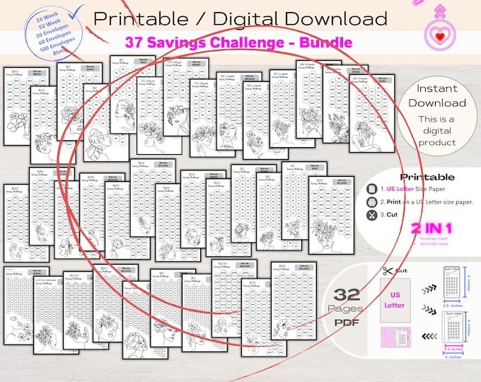Holiday Savings Challenge Starter Set Save 300 Set of 5 Mini Savings ...