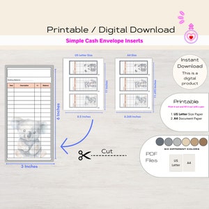 Budget Tracker Budgeting Inserts Digital Download Cash Spending Log ...
