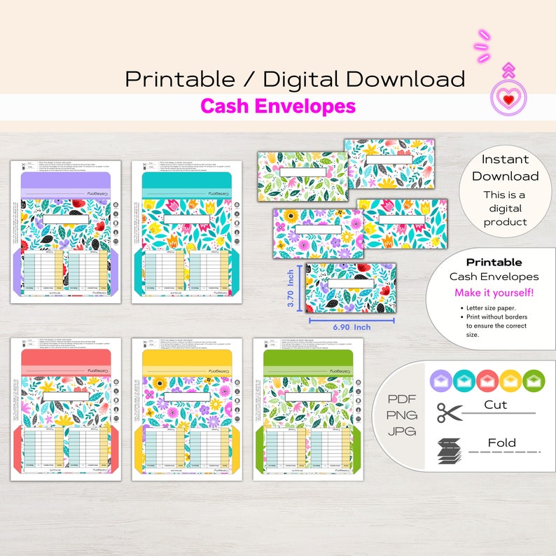 Printable Cash Envelopes With Spending Transactions Expense - Etsy