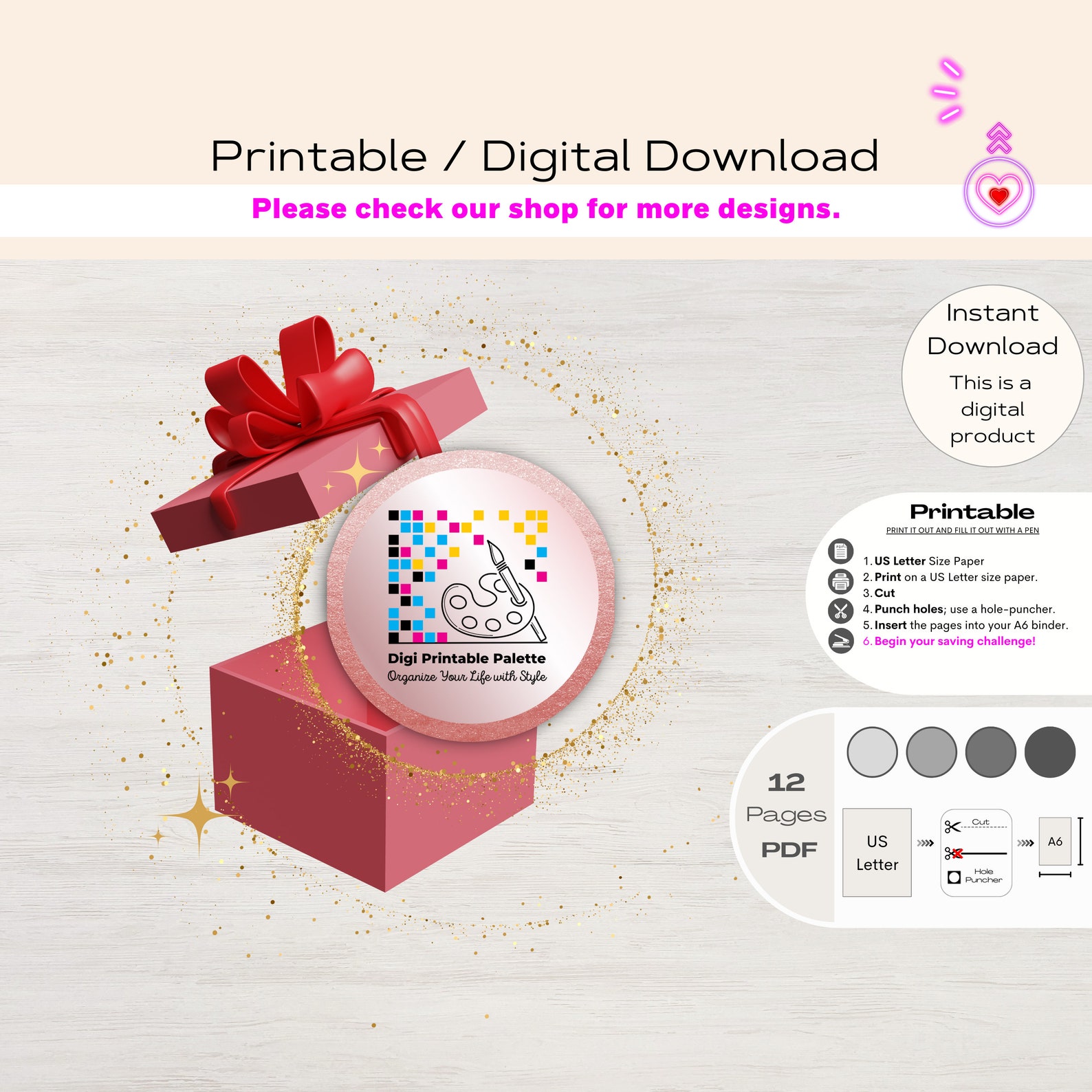 26 Week Savings Challenge Printable | US Letter Size Digital Download ...