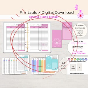 Sinking Funds Tracker Envelope Monthly Bill Tracker Printable Bill ...