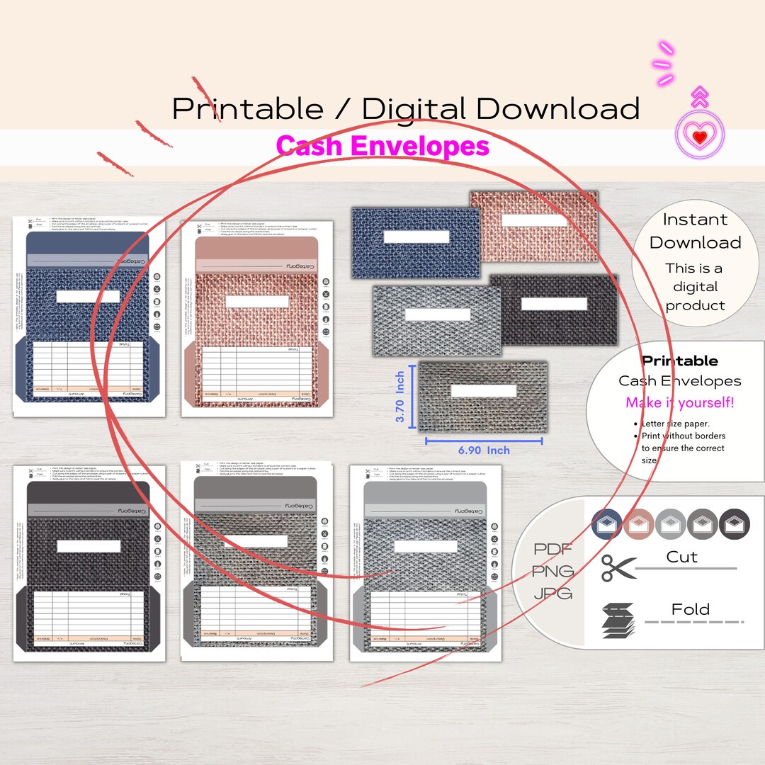 Cash Envelope System Printables Cash Envelope Wallet A6 PDF Cash ...