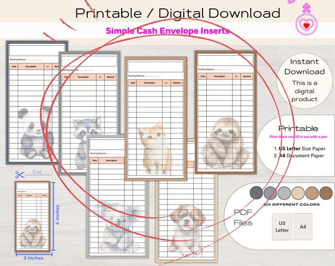 Printable Cashless Envelope System, Printable Spending Tracker, Budget ...