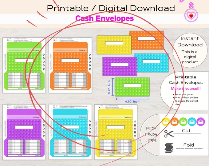 Printable Cashless Envelope System, Printable Spending Tracker, Budget ...