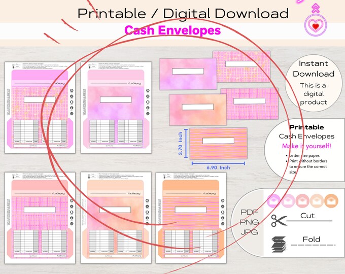 Printable Cashless Envelope System, Printable Spending Tracker, Budget ...
