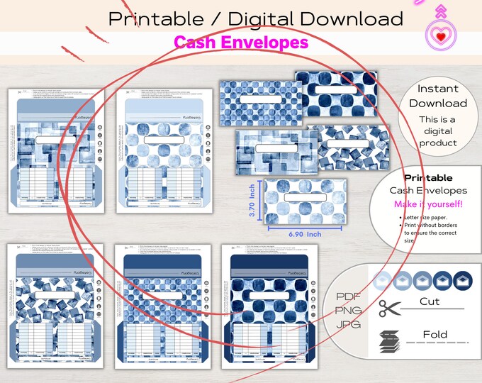 Printable Cashless Envelope System, Printable Spending Tracker, Budget ...