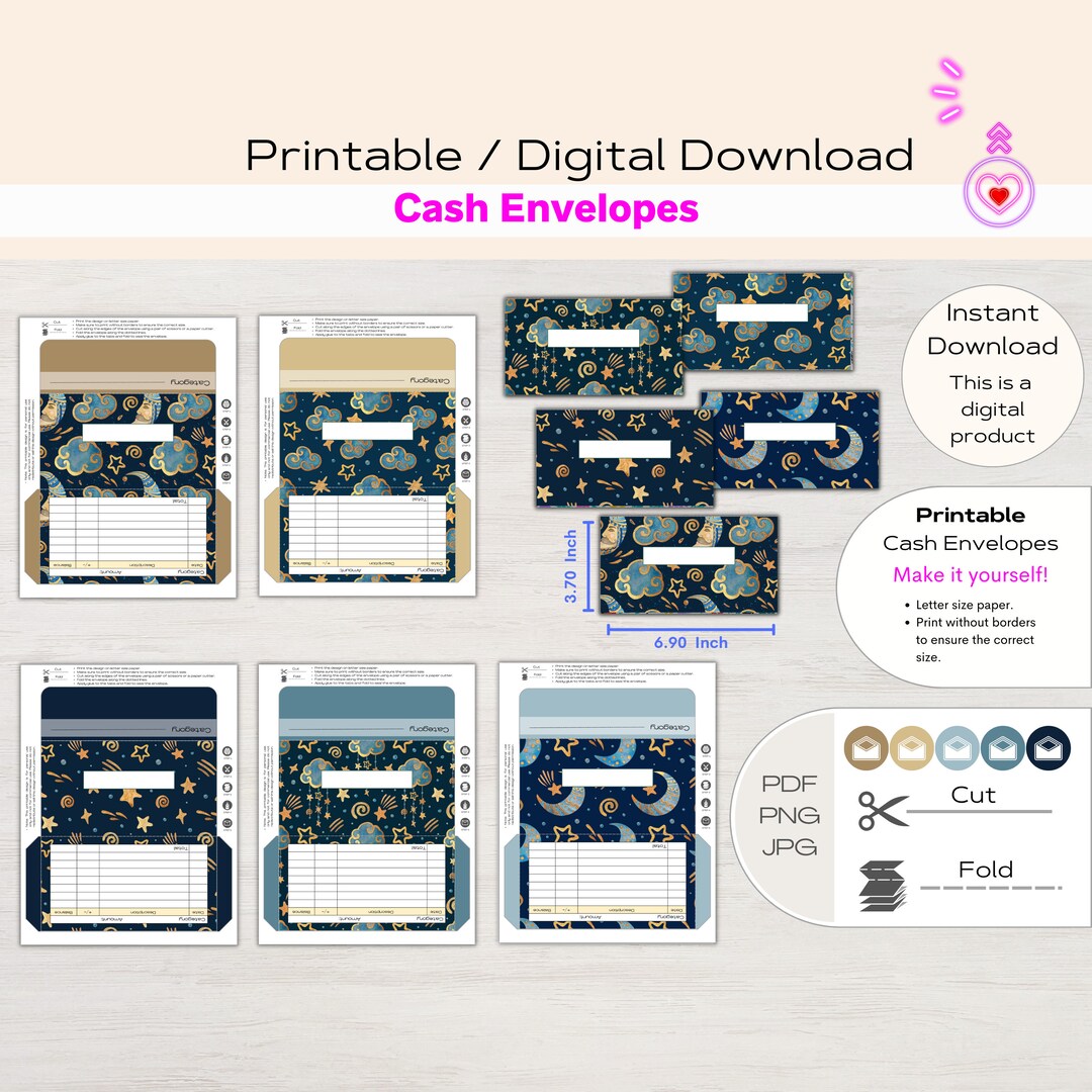 Cash Envelopes Printable With Expense Tracker Envelope - Etsy