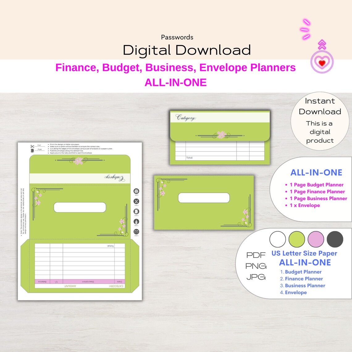 Budgeting Budget Planner Printable Digital Prints US Letter Finance ...