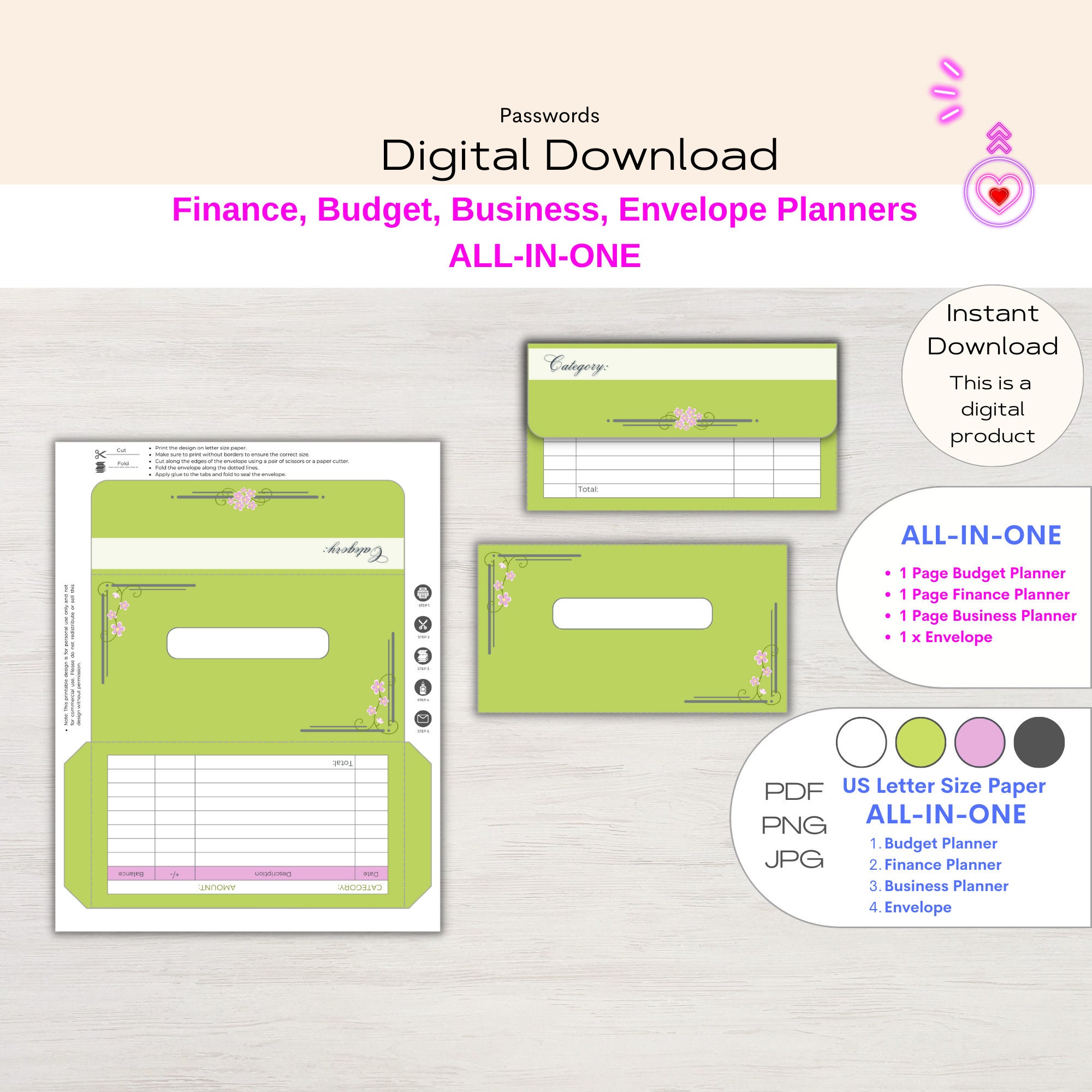 Budgeting Budget Planner Printable Digital Prints US Letter Finance ...