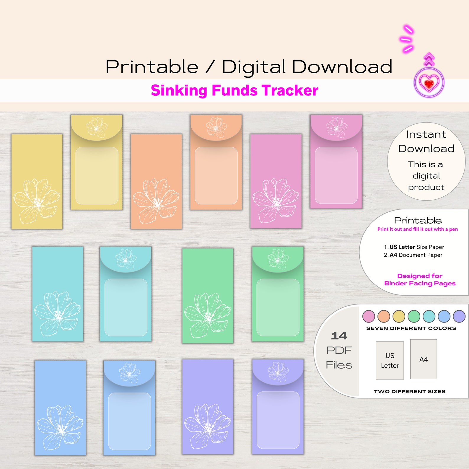 Sinking Funds Tracker Envelope Monthly Bill Tracker Printable Bill ...
