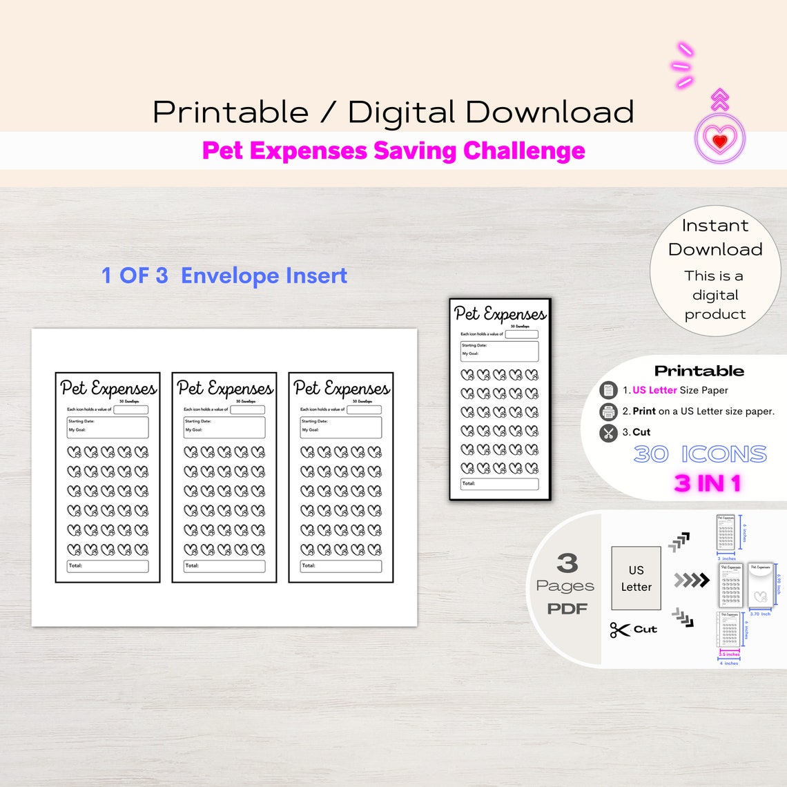 Pet Expense Tracker Printable Spending Log Cat Spending Dog Cost Pet ...