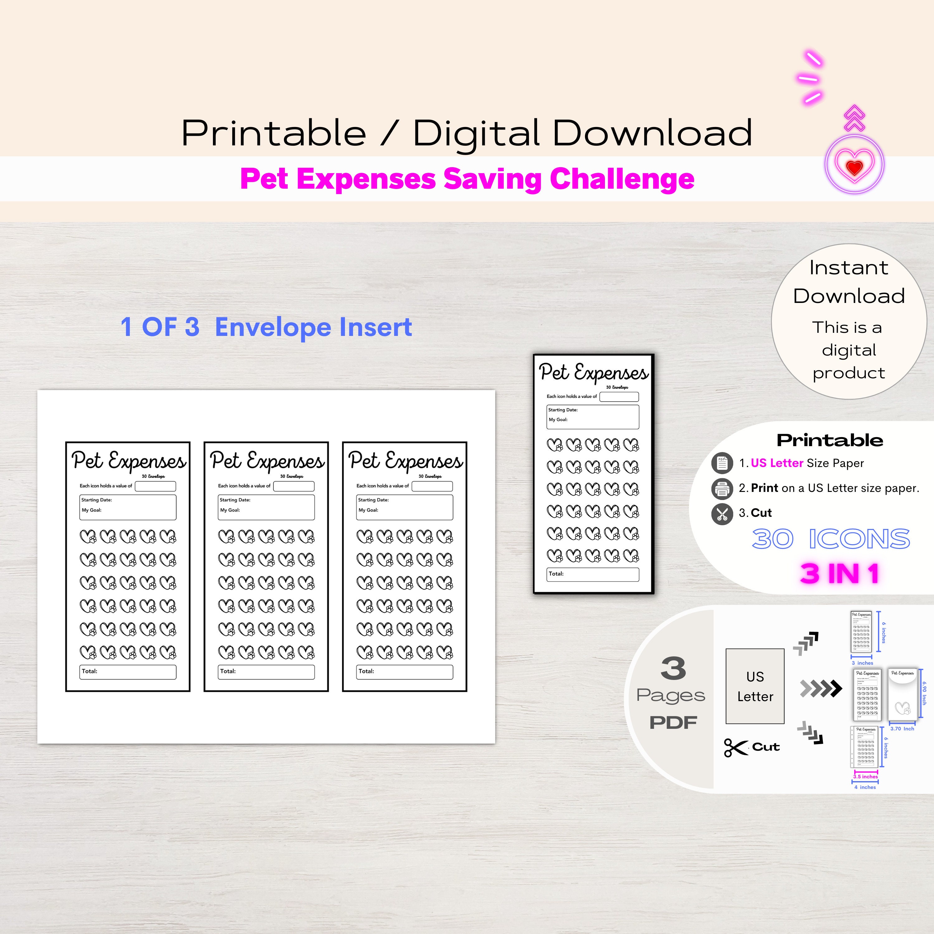 Pet Expense Tracker Printable Spending Log Cat Spending Dog Cost Pet Finance Track Expense ...