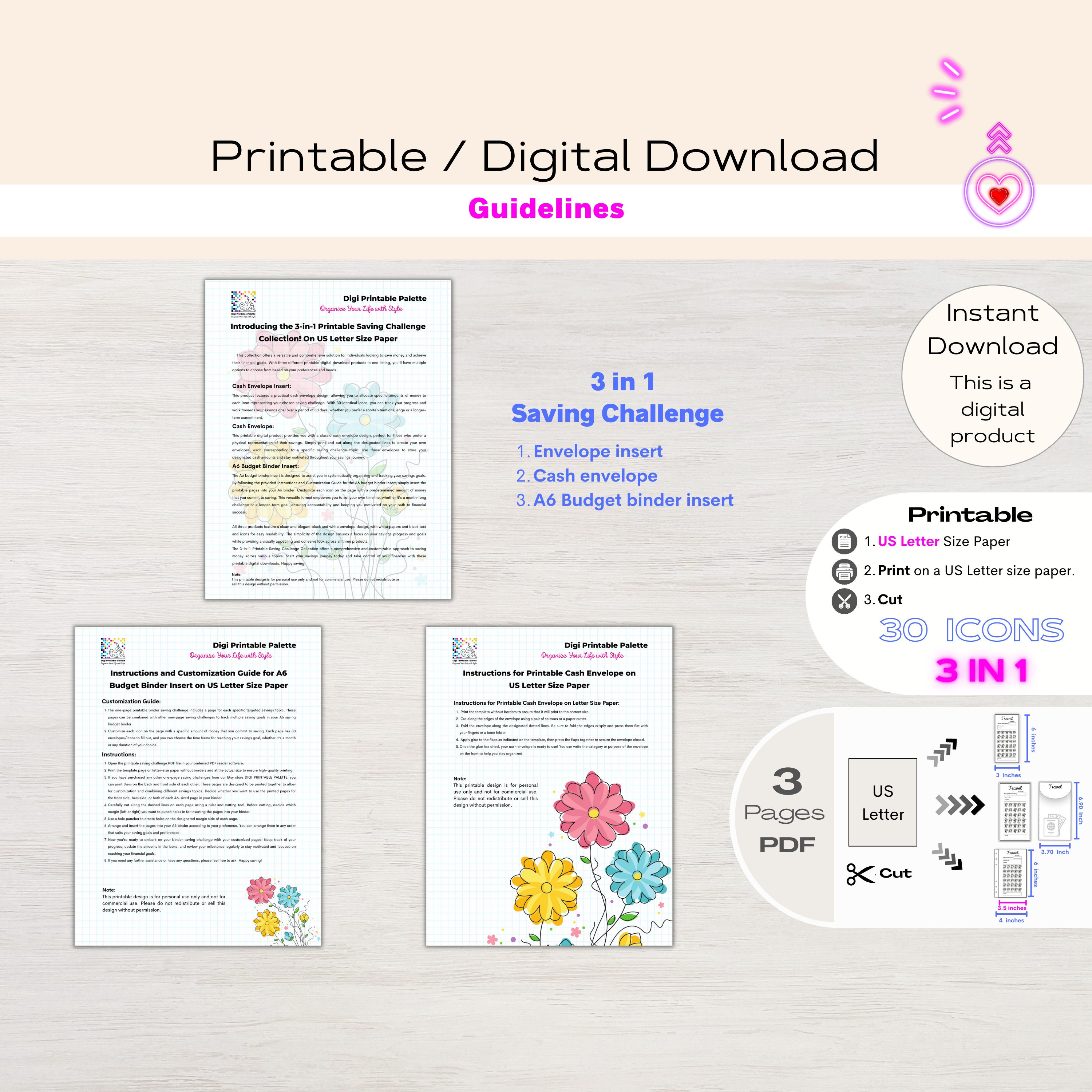 Travel Printable Savings Challenge Bundle Summer Savings Challenge ...