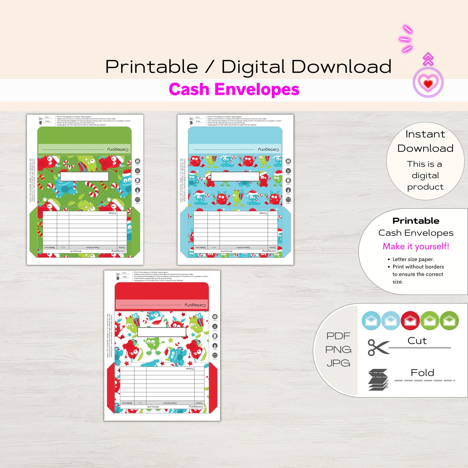Christmas Cash Envelope Printable Christmas Cash Envelopes With ...