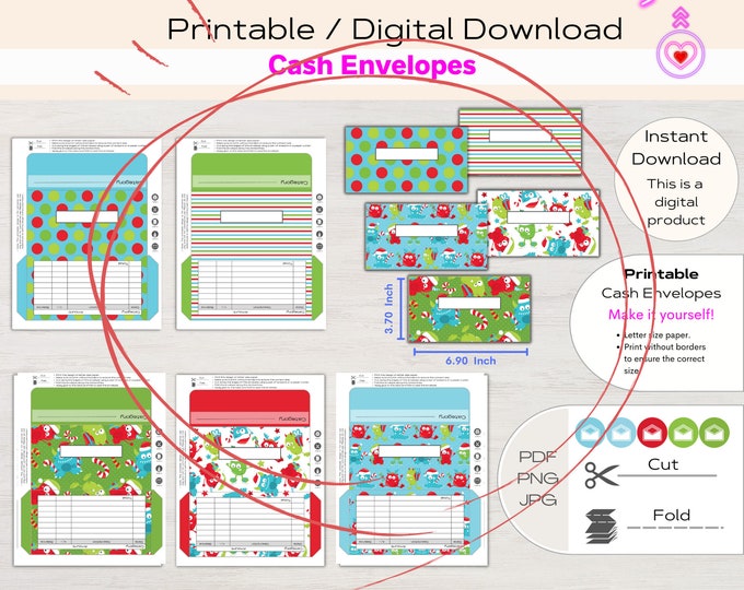 Printable Cashless Envelope System, Printable Spending Tracker, Budget ...