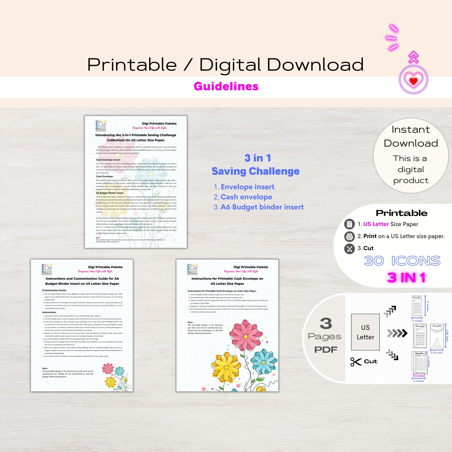 Dining Out Printable Saving Challenge Bundle Kit Instant Download PDF ...
