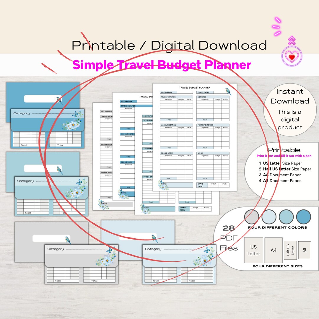 Travel Budget Planner Holiday Budget Planner Travel Budget Itinerary ...
