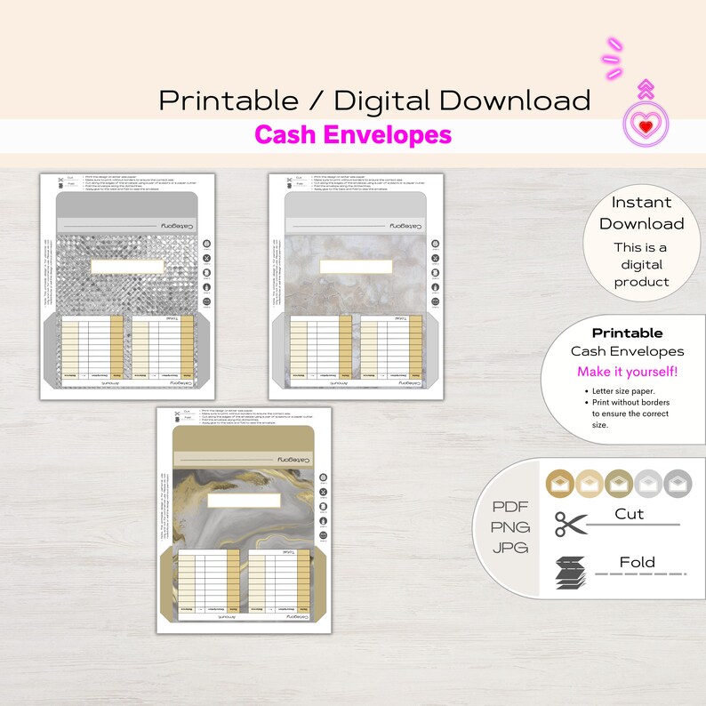 Budget Planner Printable PDF Cash Envelopes Expense Tracker| Envelope ...