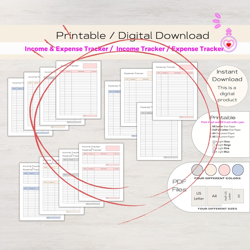 Income Tracker Printable - Etsy
