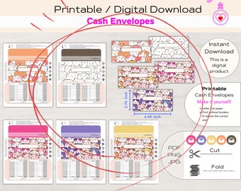 Printable Cash Envelopes With Spending Transaction Tracker, Money ...