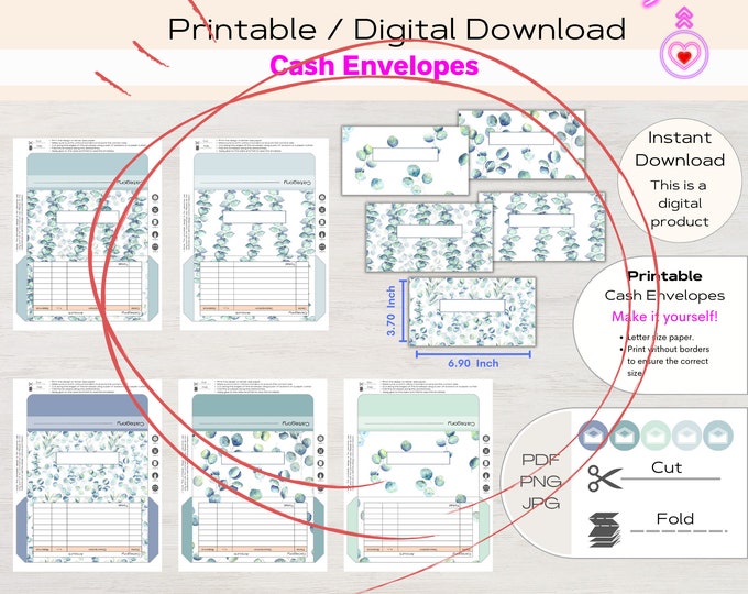 Printable Cashless Envelope System, Printable Spending Tracker, Budget ...
