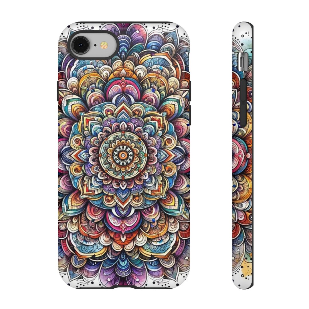 Watercolor Mandala Tough Phone Case for iPhone 15 14 Plus 13 Pro Max 12 ...