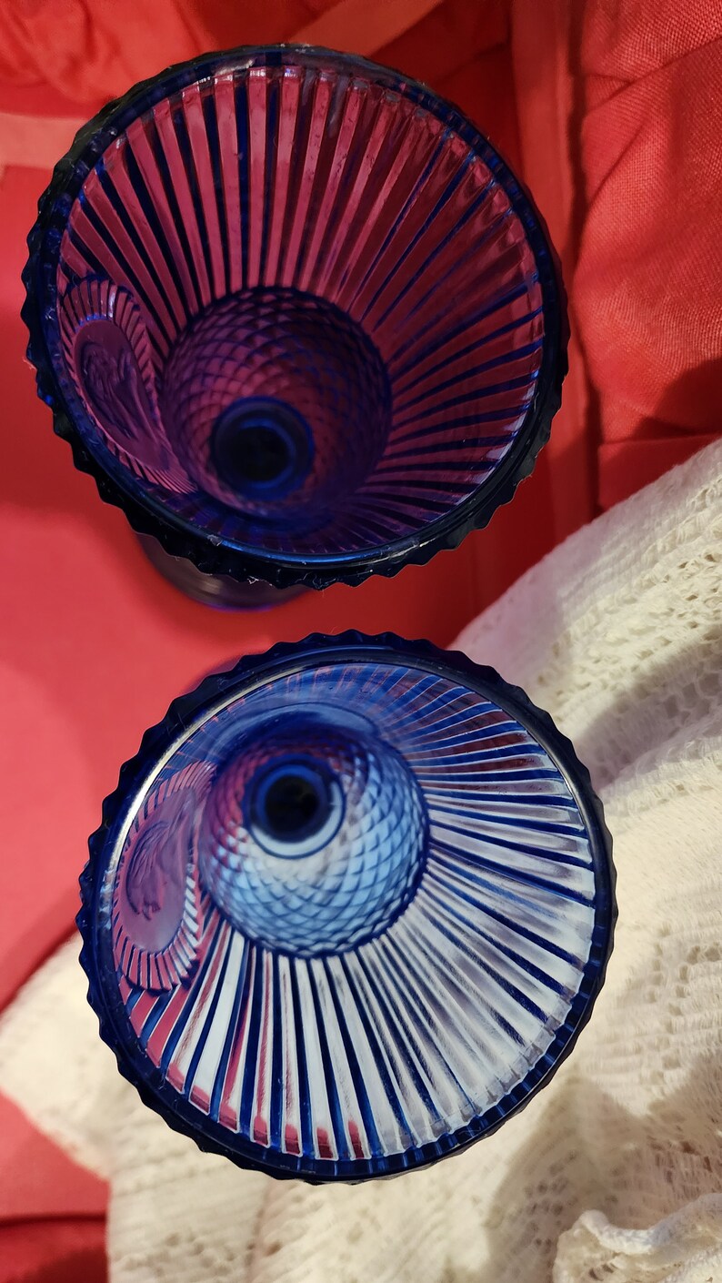 Avon Collectable Cobalt Blue Glass George Washington Candle Goblets - Etsy