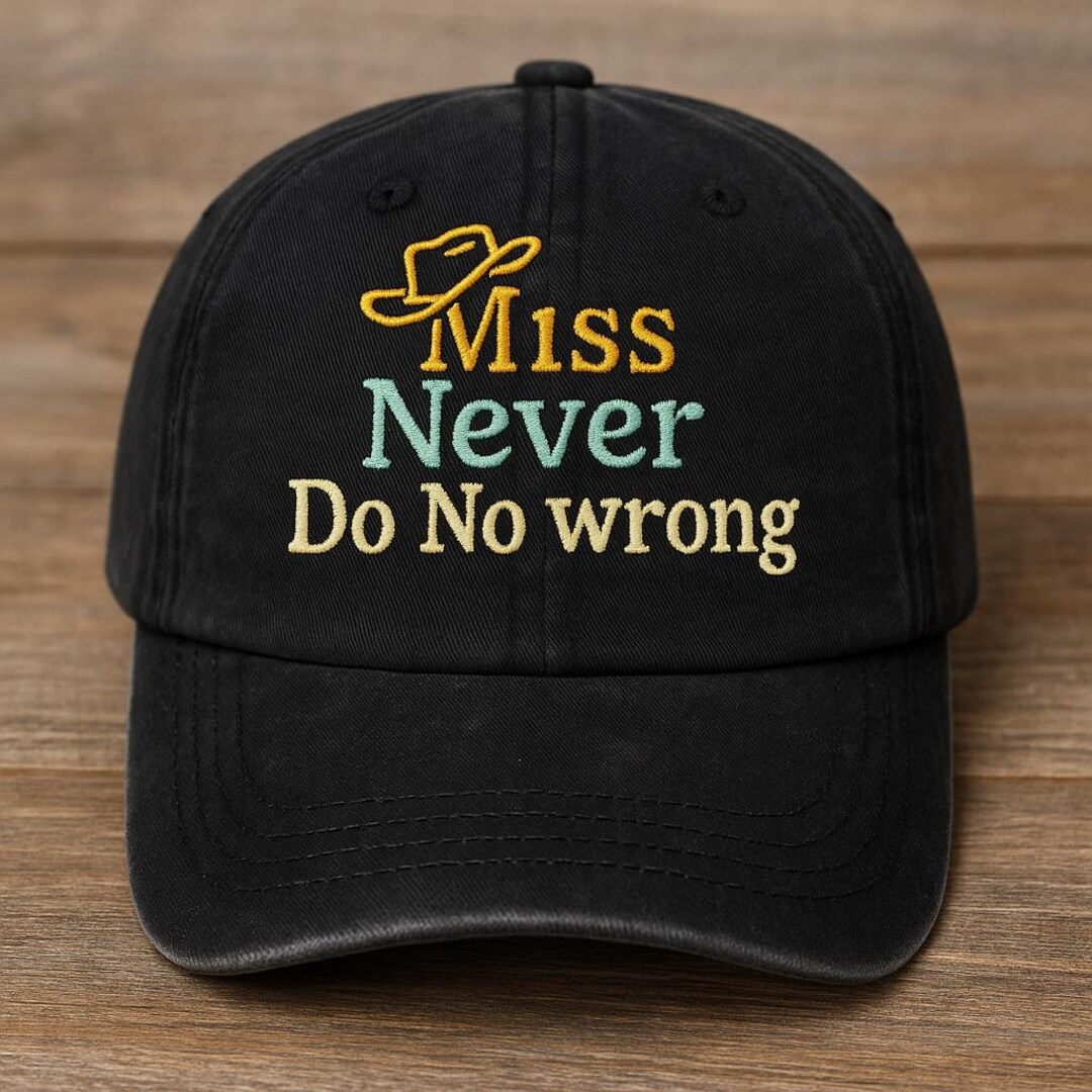 Miss Never Do No Wrong Embroidered Hat – Western Cowgirl Trucker Foam ...