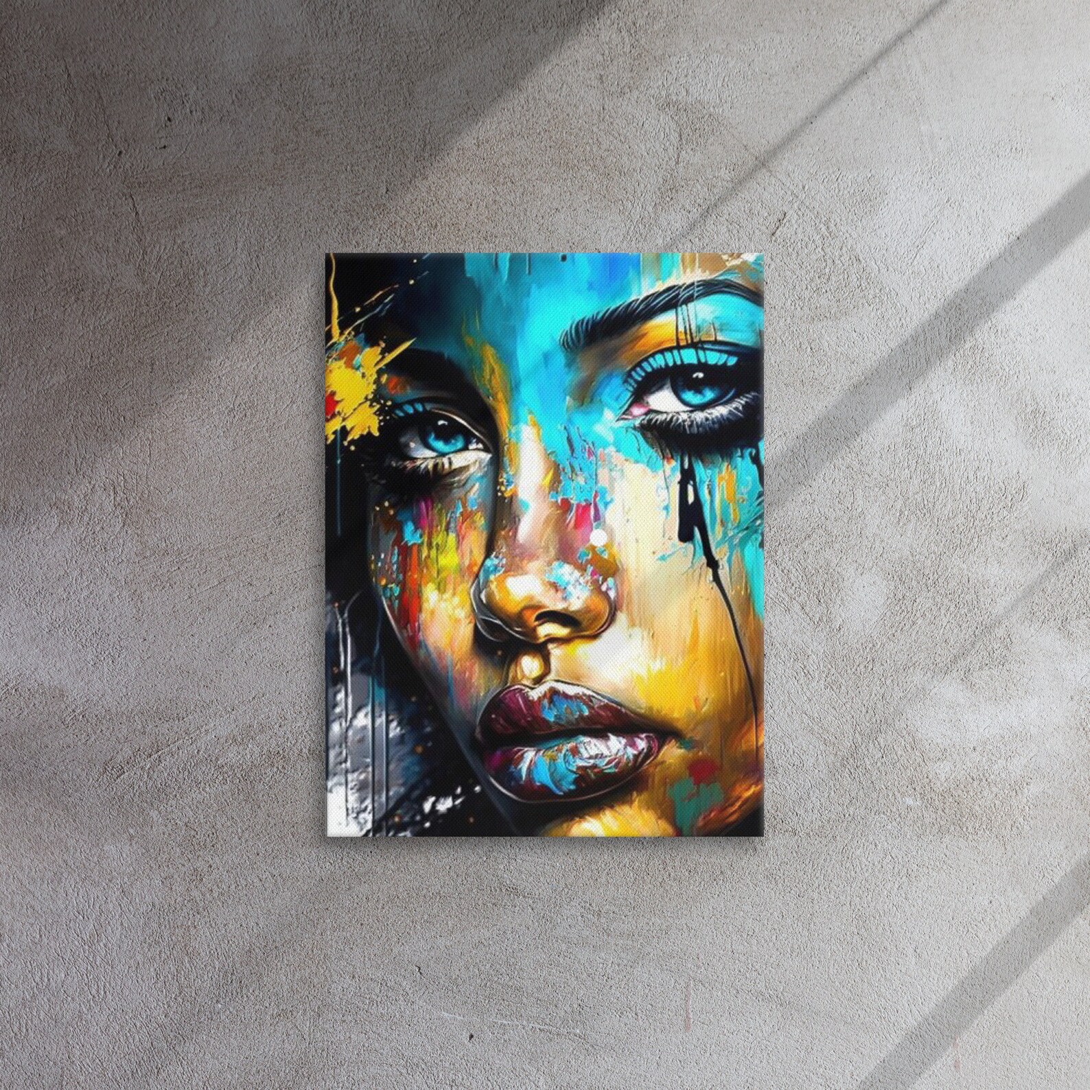 Pop Art of A Woman ,face Portrait , Colorful Decor , Thin Canvas Living ...