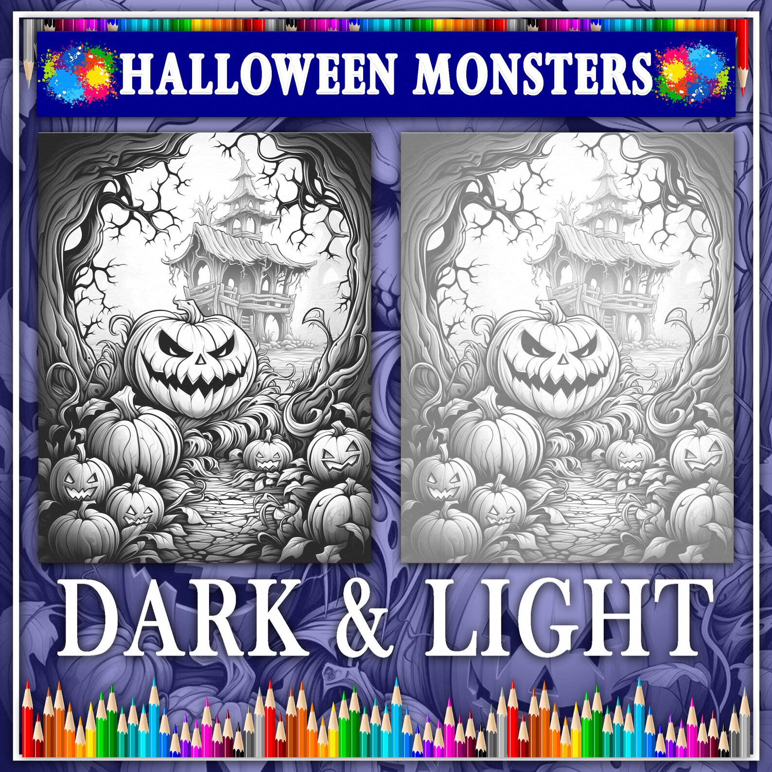 Grayscale Halloween Coloring Pages. Halloween Coloring Sheets ...