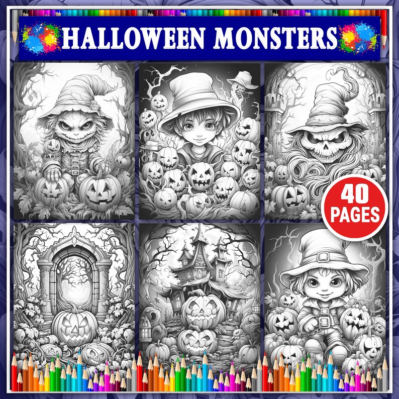 Grayscale Halloween Coloring Pages. Halloween Coloring Sheets ...