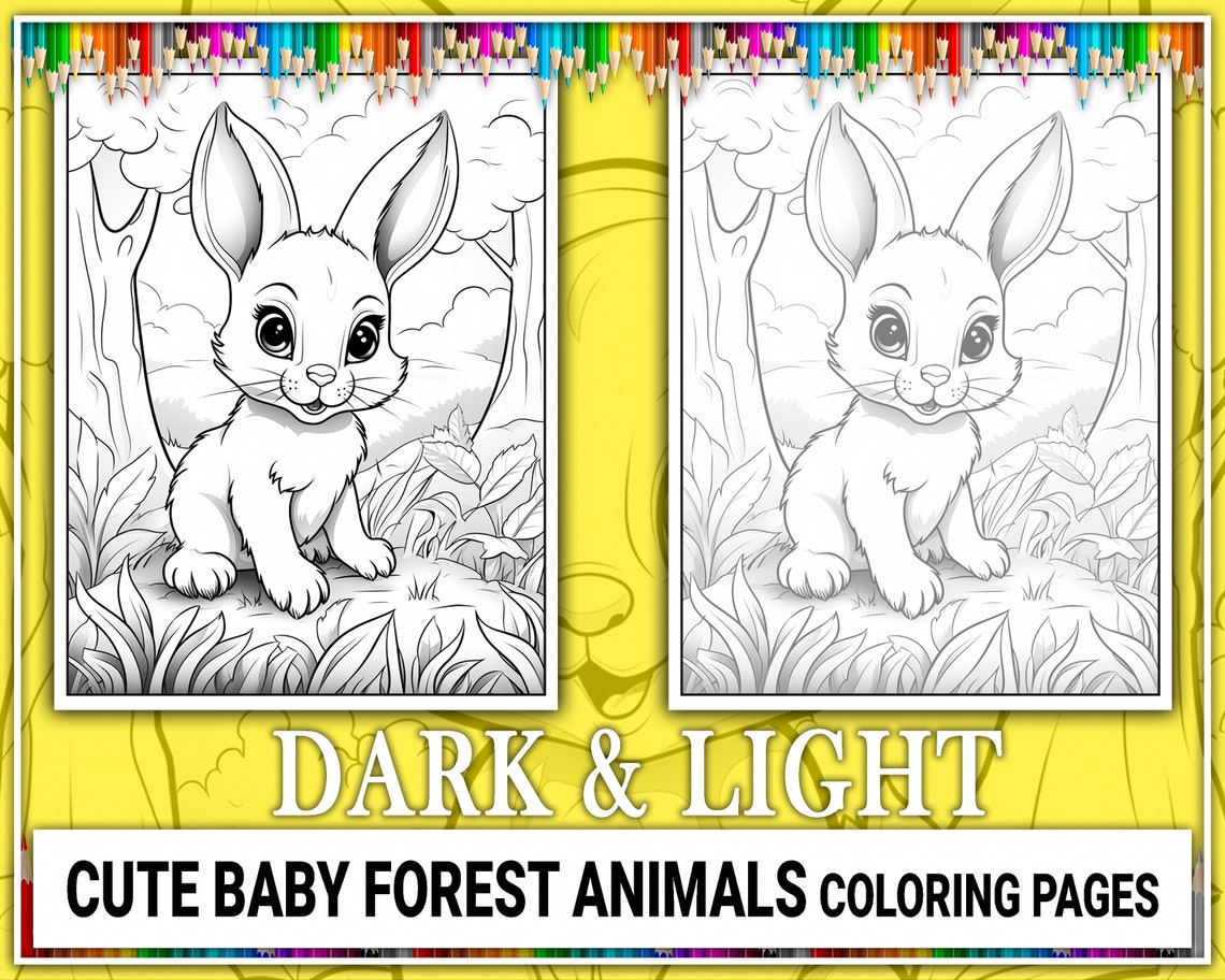 40 Cute Baby Forest Wild Animals Coloring Pages. Woodland Animals ...
