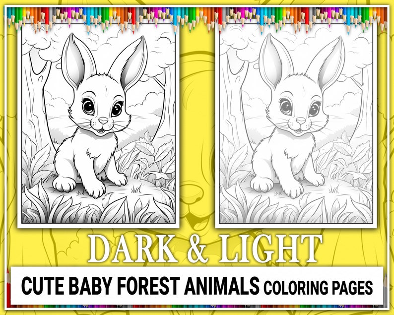 40 Cute Baby Forest Wild Animals Coloring Pages. Woodland Animals ...