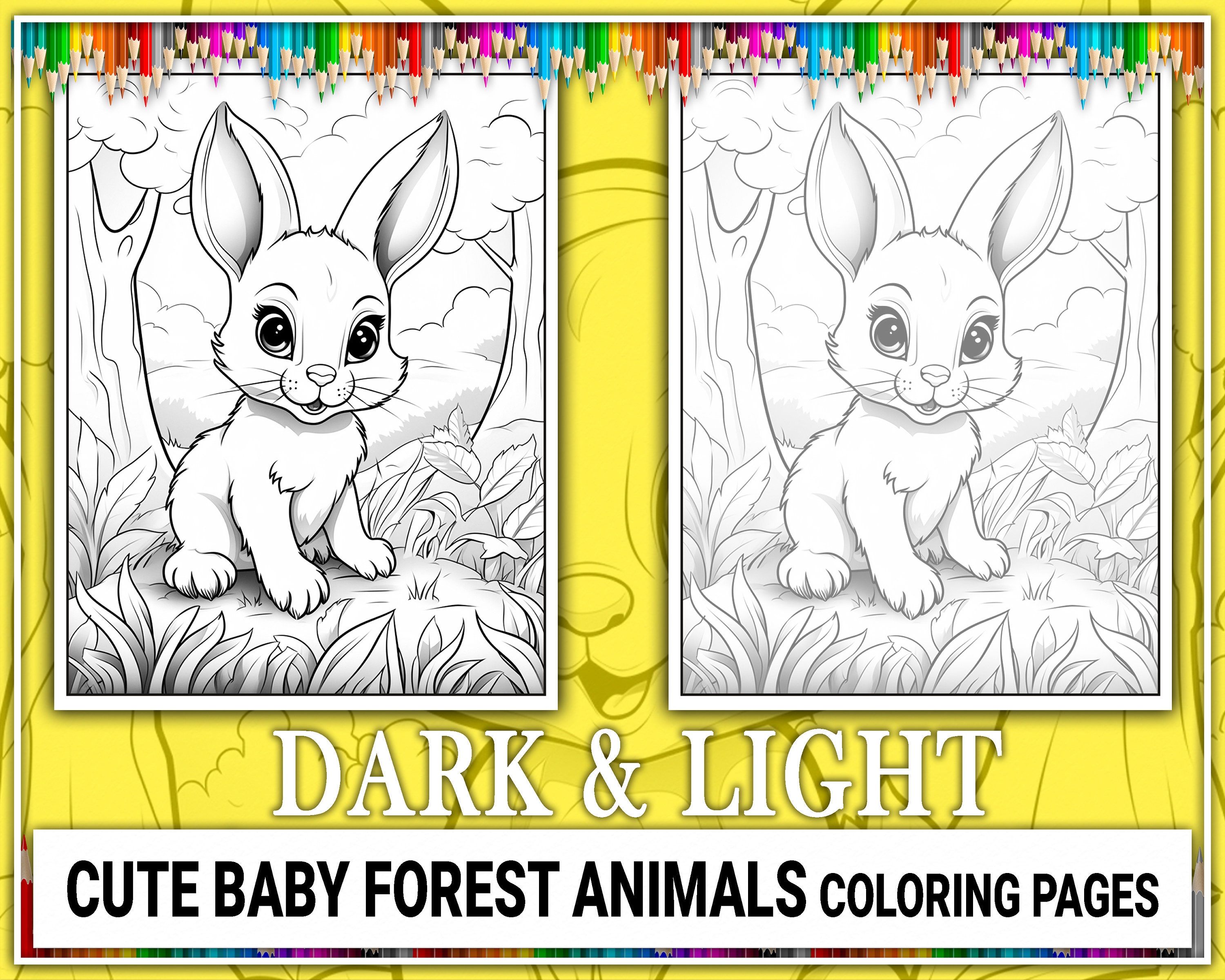 40 Cute Baby Forest Wild Animals Coloring Pages. Woodland Animals ...