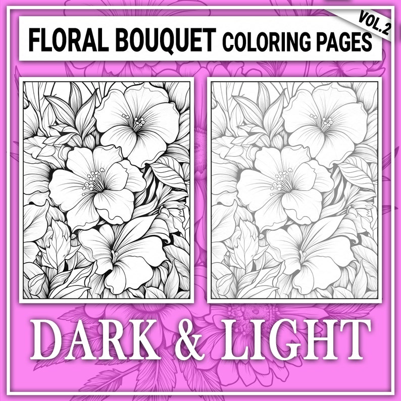 Floral Bouquet Colorings Vol.2. Flowers Coloring Book. Coloring Pages ...
