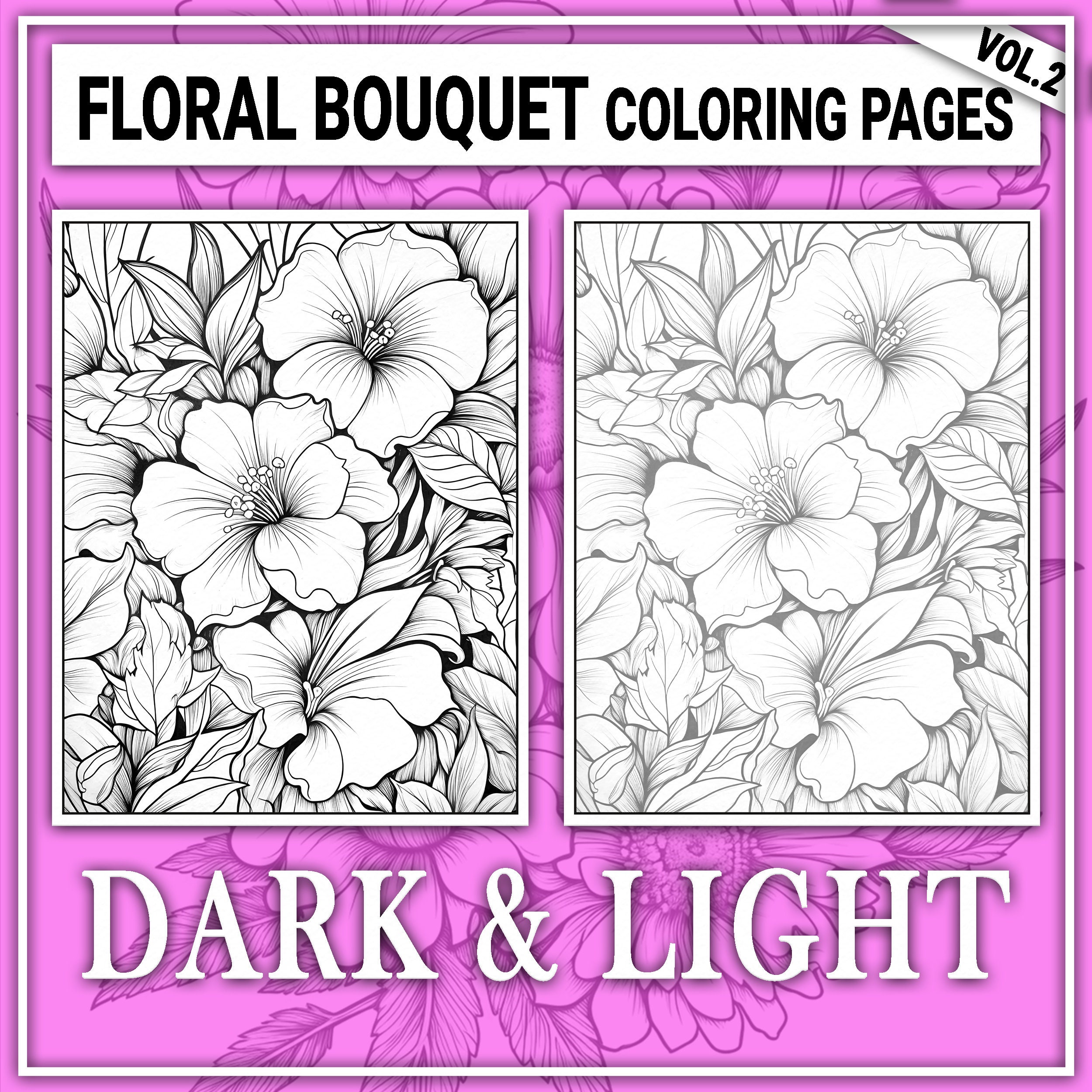 Floral Bouquet Colorings Vol.2. Flowers Coloring Book. Coloring Pages ...