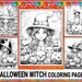 40 Halloween Witch Coloring Pages. Magical Gothic Witches & Cats ...