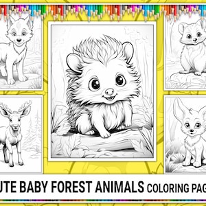 40 Cute Baby Forest Wild Animals Coloring Pages. Woodland Animals ...