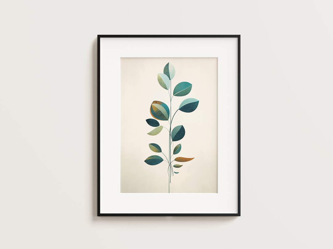 Modern Botanical Wall Art Plants Digital Print Botanical - Etsy