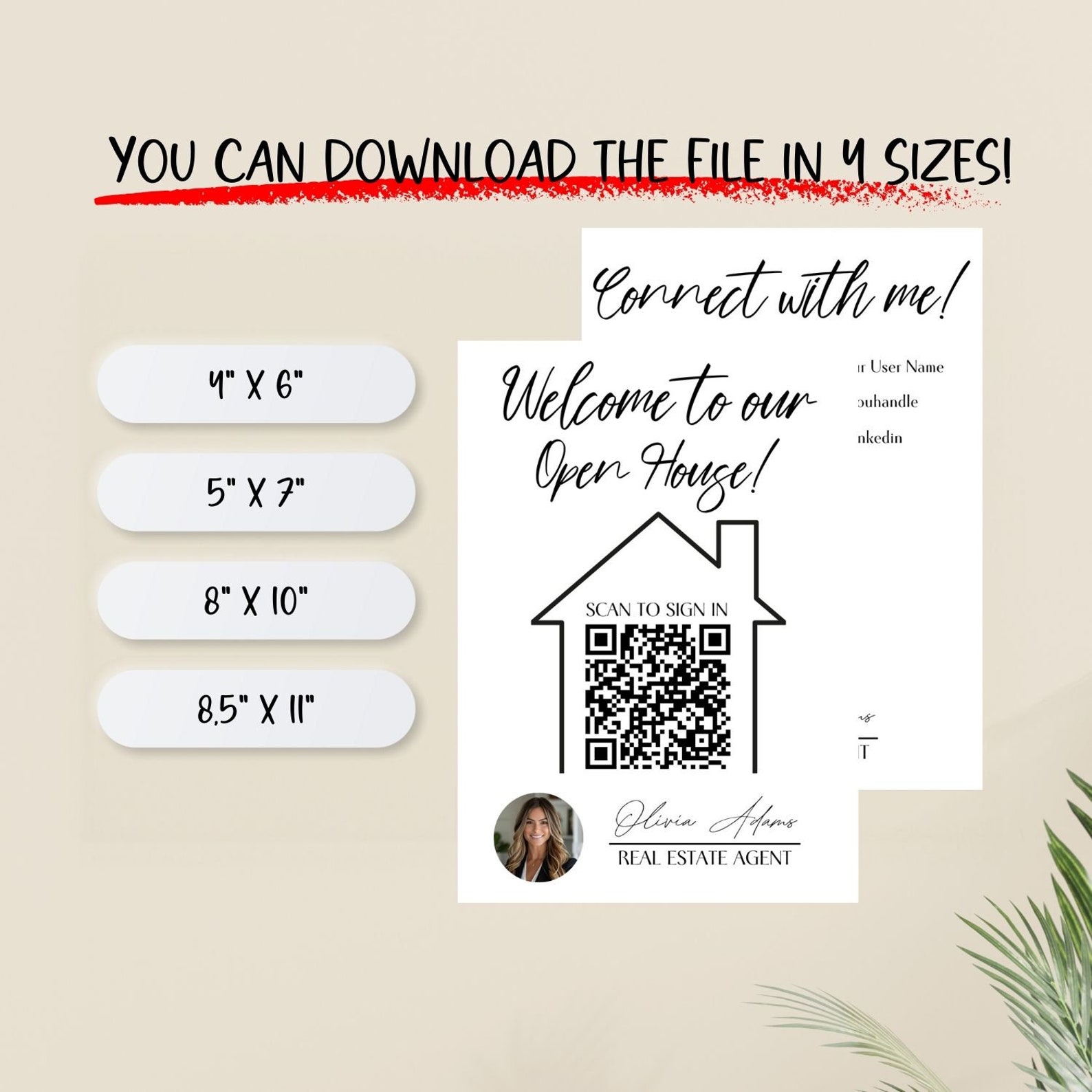 Real Estate Broker Open House Sign in Sheet QR Code, QR Code Sign ...