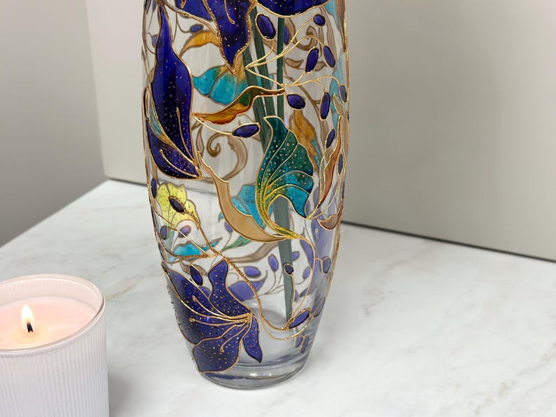 Hand Painted Personalised Unique Custom Abstract Glass Vase ...